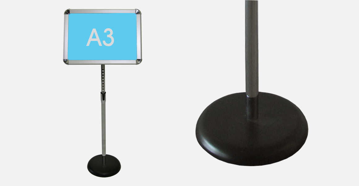 Menu Board - Snap Frame 32mm -1xA3 (Adjustable Pole) - Wage Print Shop